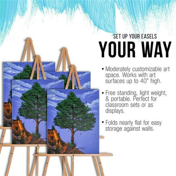 Holiday | 64 High Torrey Wooden Aframe Tripod Studio Artist Floor Easel ...